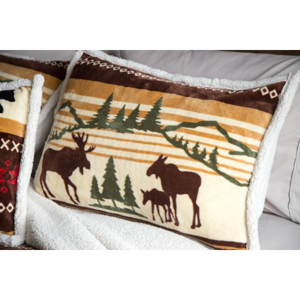 Loon Peak® Haynes Brown Black Red Microfiber Rustic 5 Piece Comforter